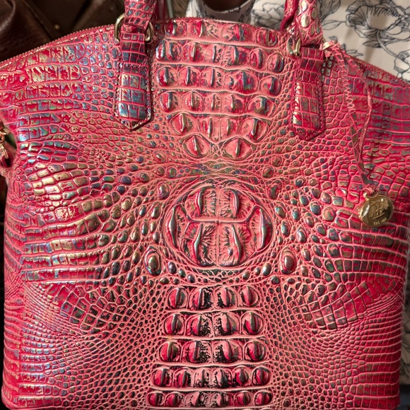 Brahmin | Bags | Brahmin Large Duxbury Satchel Bag In Iridescent Pink ...